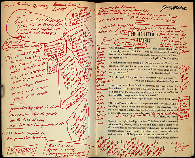 David Foster Wallace’s Papers, Annotations, and More – Biblioklept