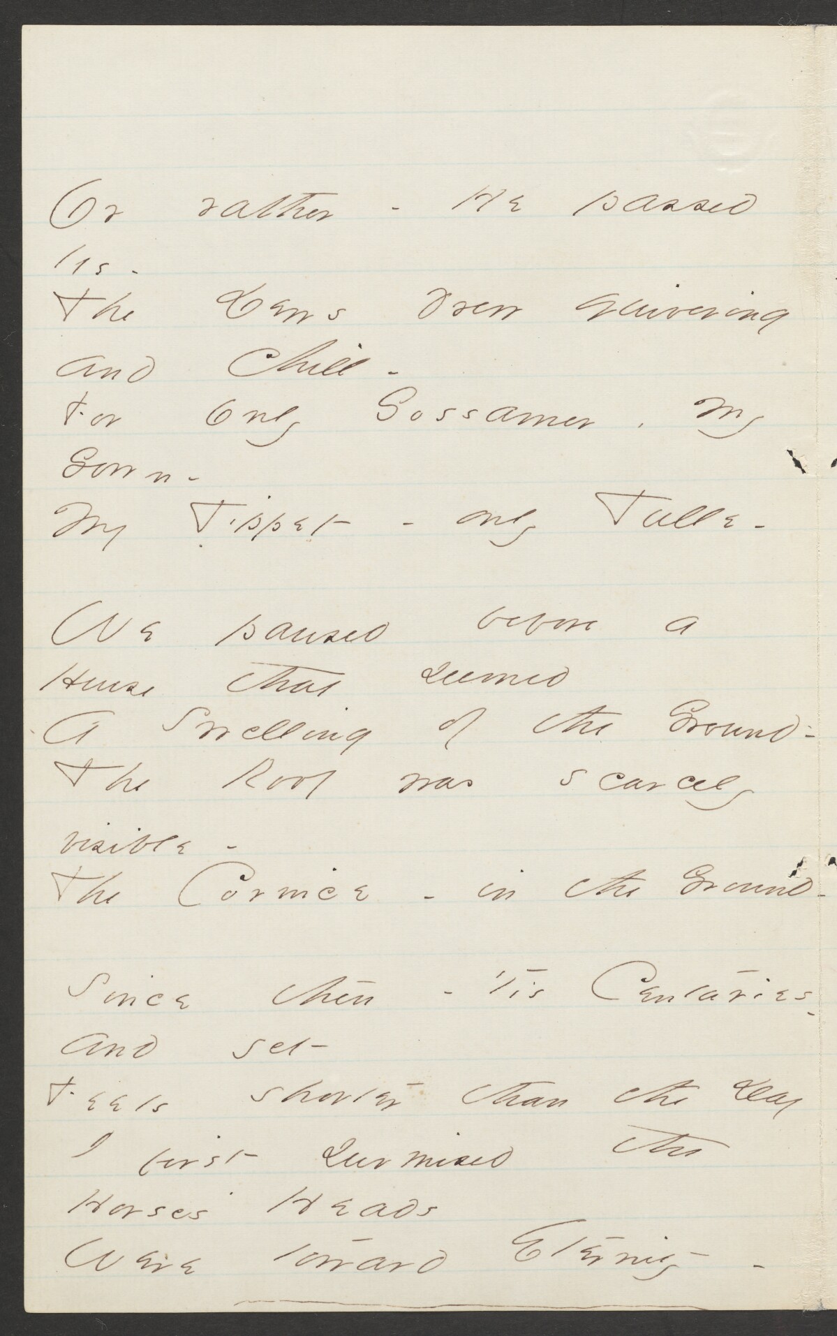 Emily Dickinson’s Handwritten Manuscript for “Because I could not stop ...