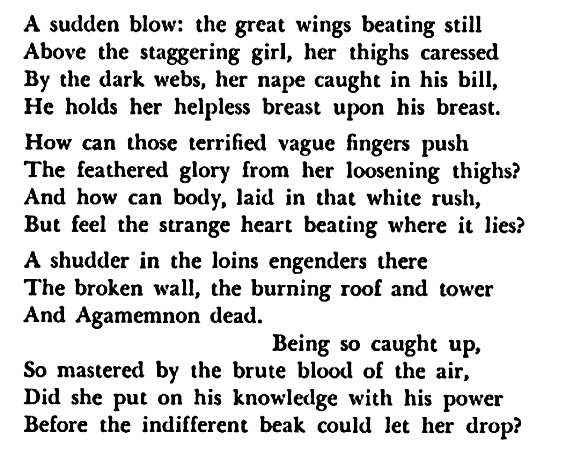 “Leda and the Swan” — W.B. Yeats – Biblioklept