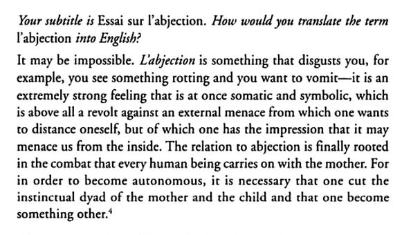 L’abjection is something that disgusts you (Julia Kristeva) – Biblioklept