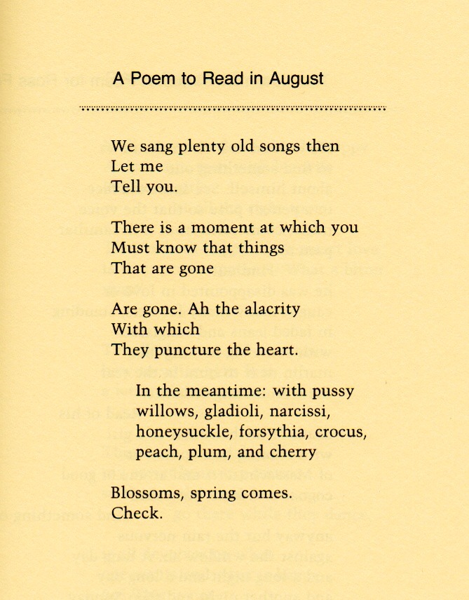 “A Poem to Read in August” — Gilbert Sorrentino – Biblioklept