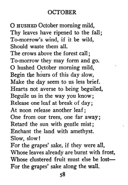“October” — Robert Frost – Biblioklept