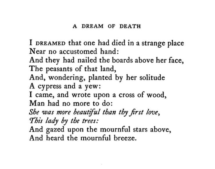 “A Dream of Death” — W.B. Yeats – Biblioklept