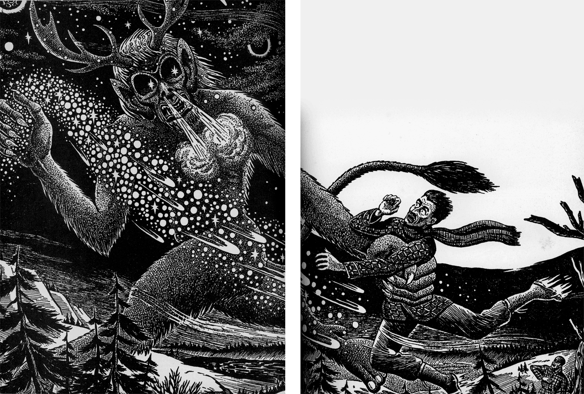 Illustration for Algernon Blackwood’s The Wendigo — Matt Fox – Biblioklept