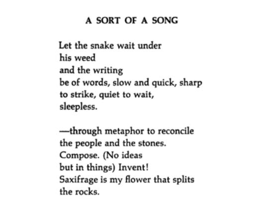 “A Sort of Song” — William Carlos Williams – Biblioklept