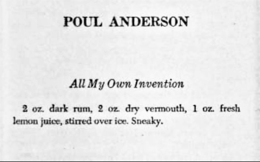 Poul Anderson’s Cocktail All My Own Invention – Biblioklept
