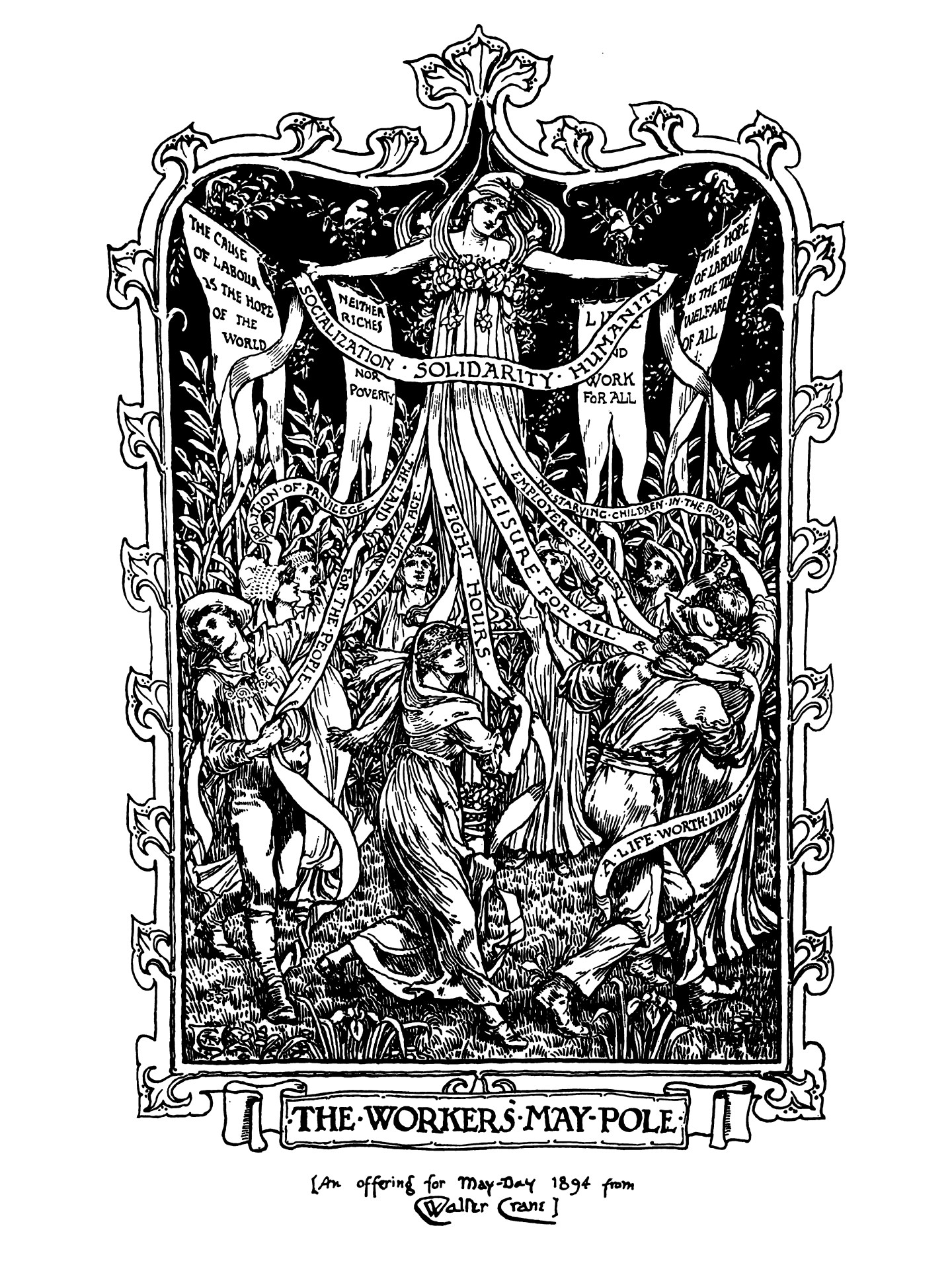 The Workers’ May-Pole — Walter Crane – Biblioklept